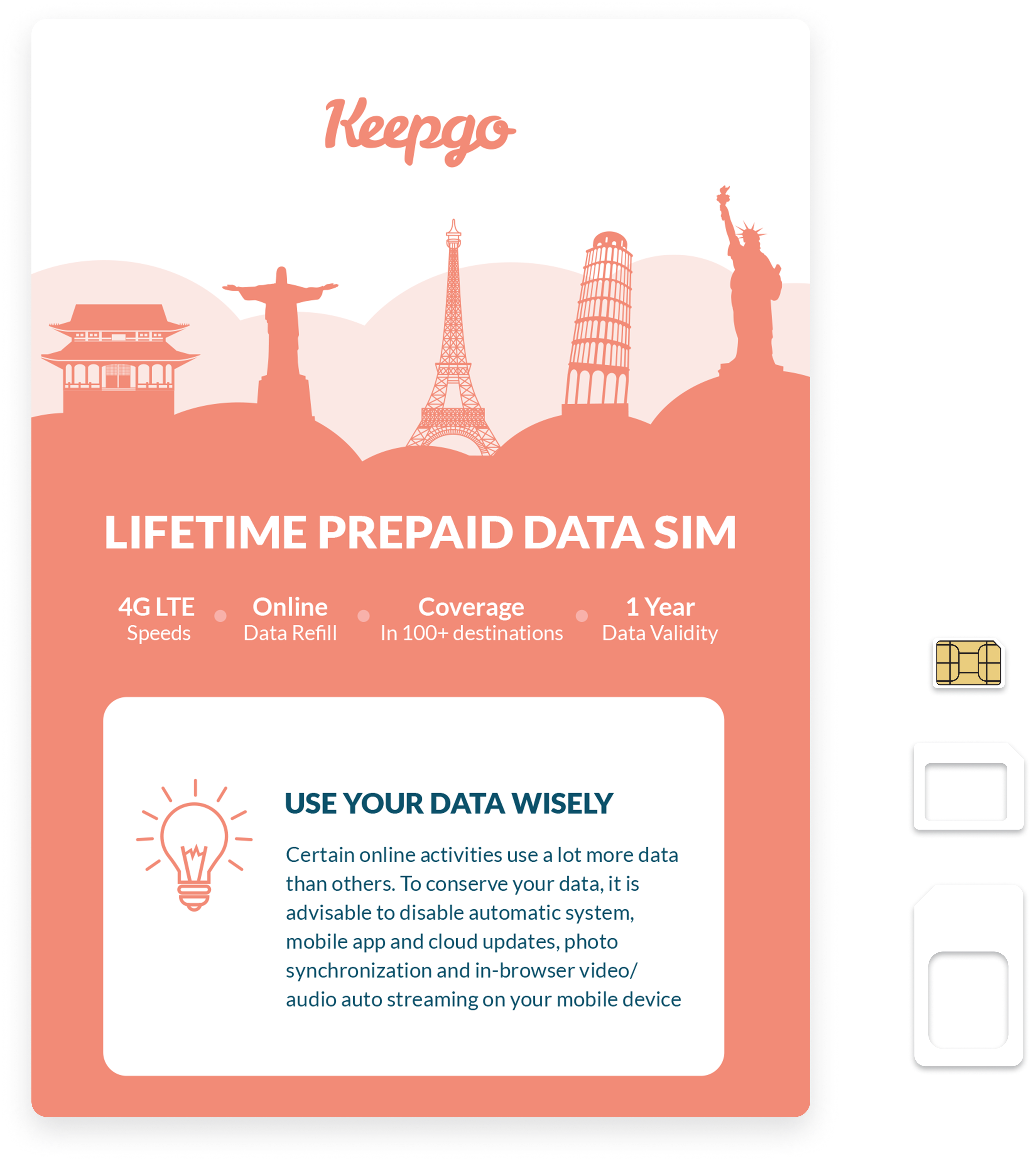 Buy international SIM Card for travel with Lifetime Prepaid | Keepgo